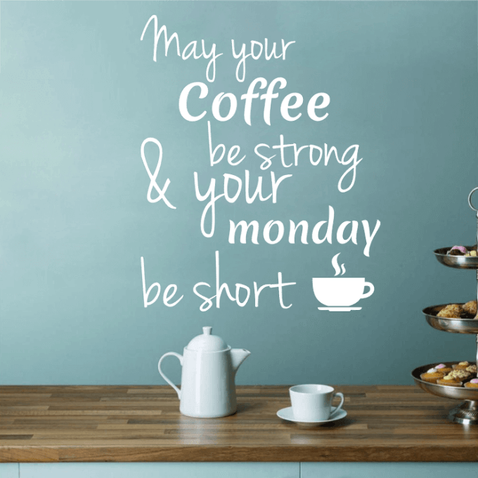 Strong coffee wallsticker → Fra 149 Kr.