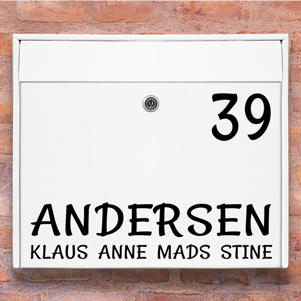 #1 Navneskilt - Postkasse stickers → Fra 99 Kr.