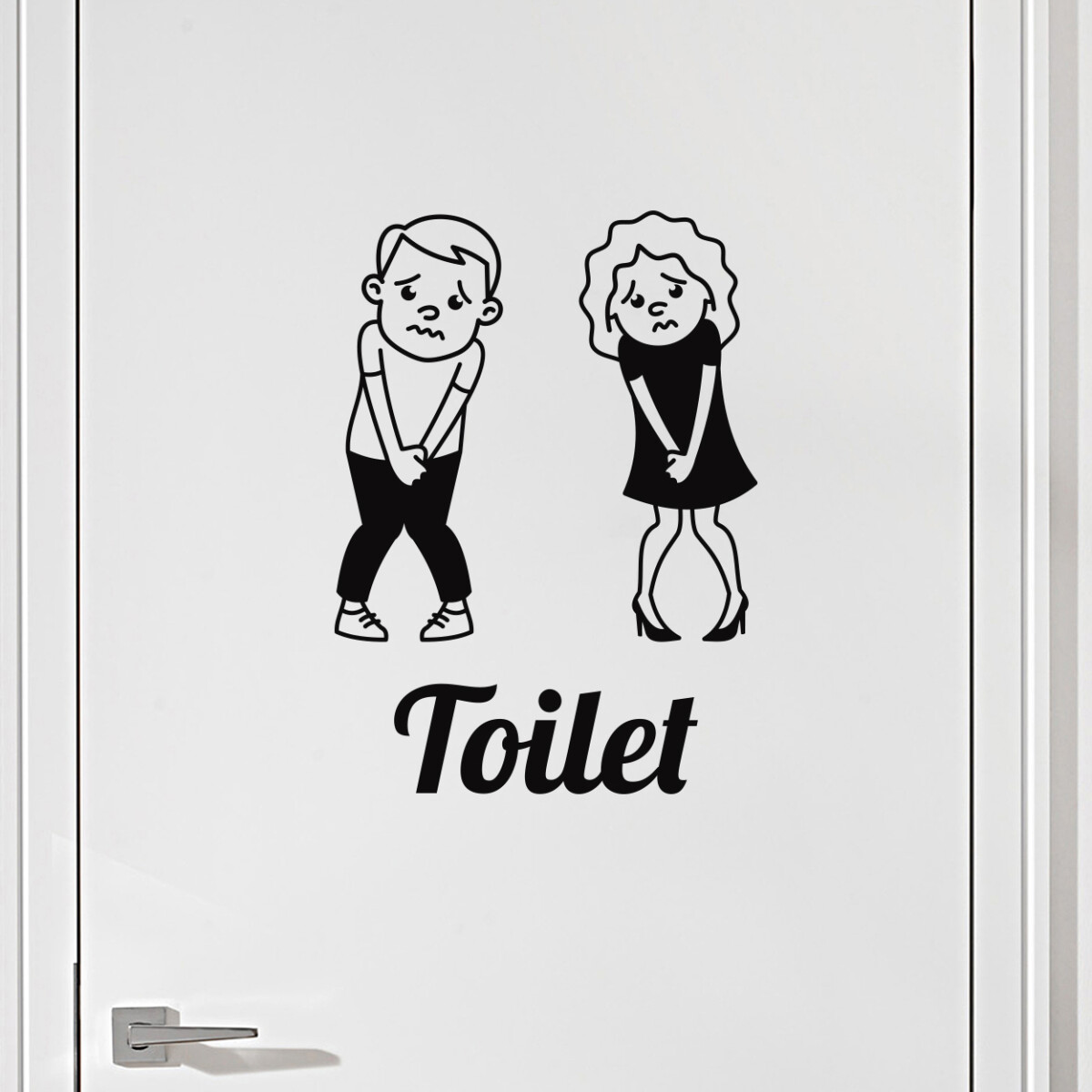 #5 Toiletskilt wallsticker → Fra 99 Kr.