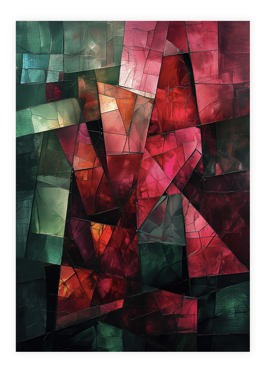 Abstrakt mosaikmønster plakat → Fra 59 Kr.